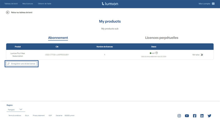 Clé de licence Lumion & Création de compte Lumion