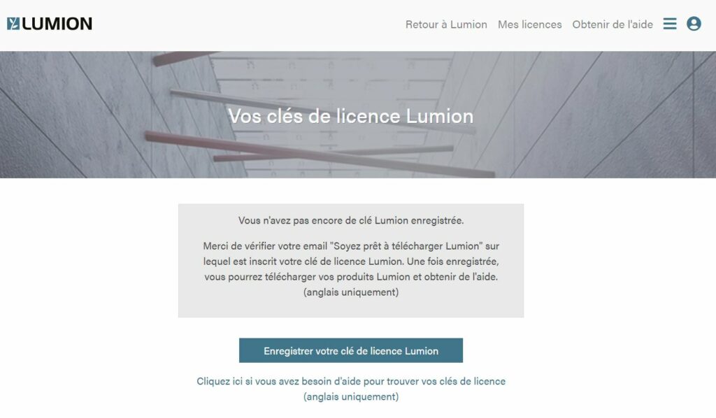 Clé de licence Lumion & Création de compte Lumion